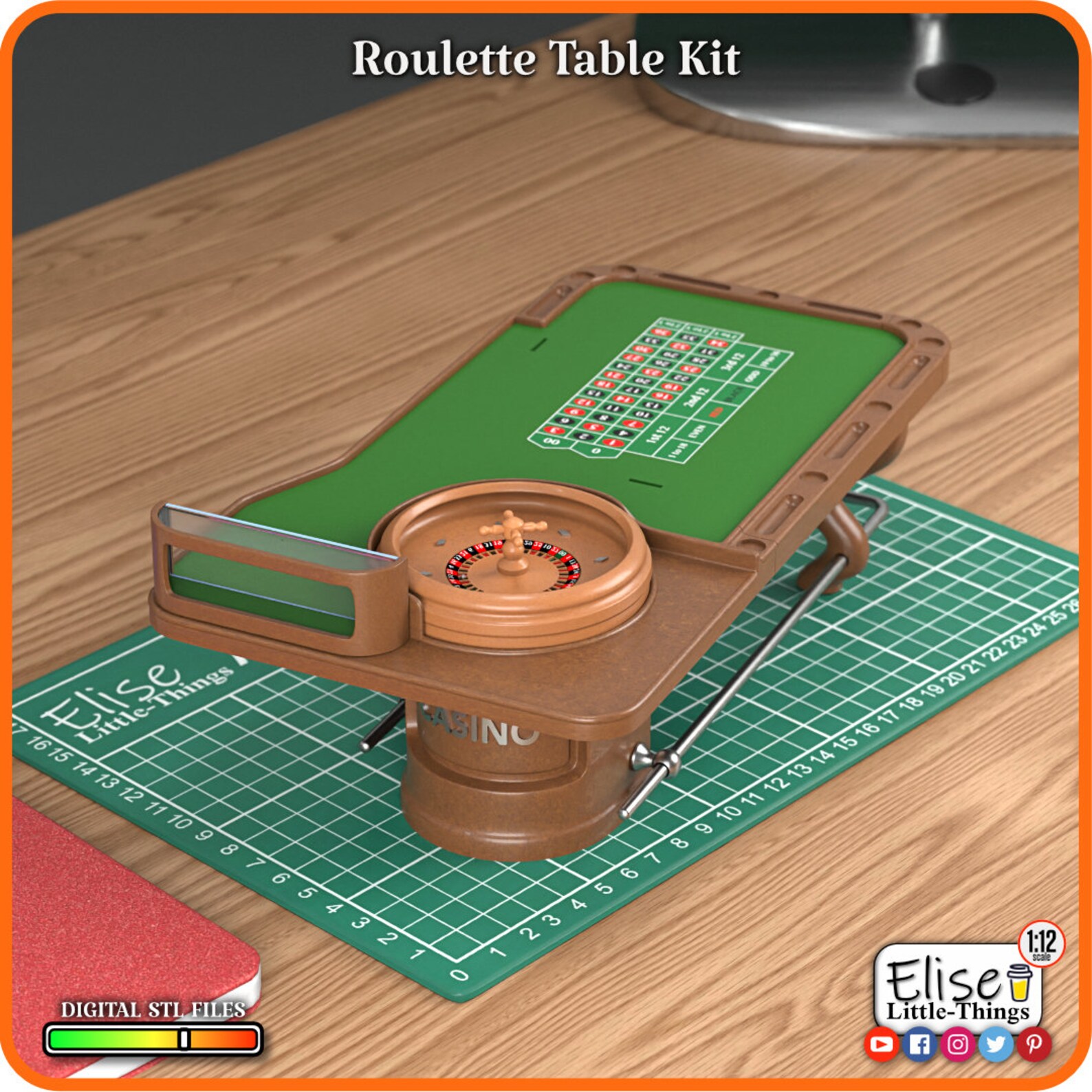 1:12 Scale Dollhouse Casino Roulette Wheel Table Kit (STL File) - Etsy
