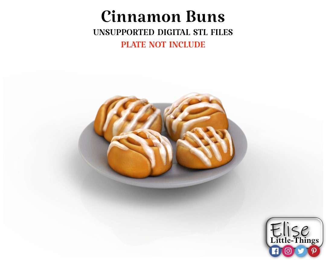 1:12 Scale Cinnamon Buns, 3D Printable Dollhouse Miniature, High ...