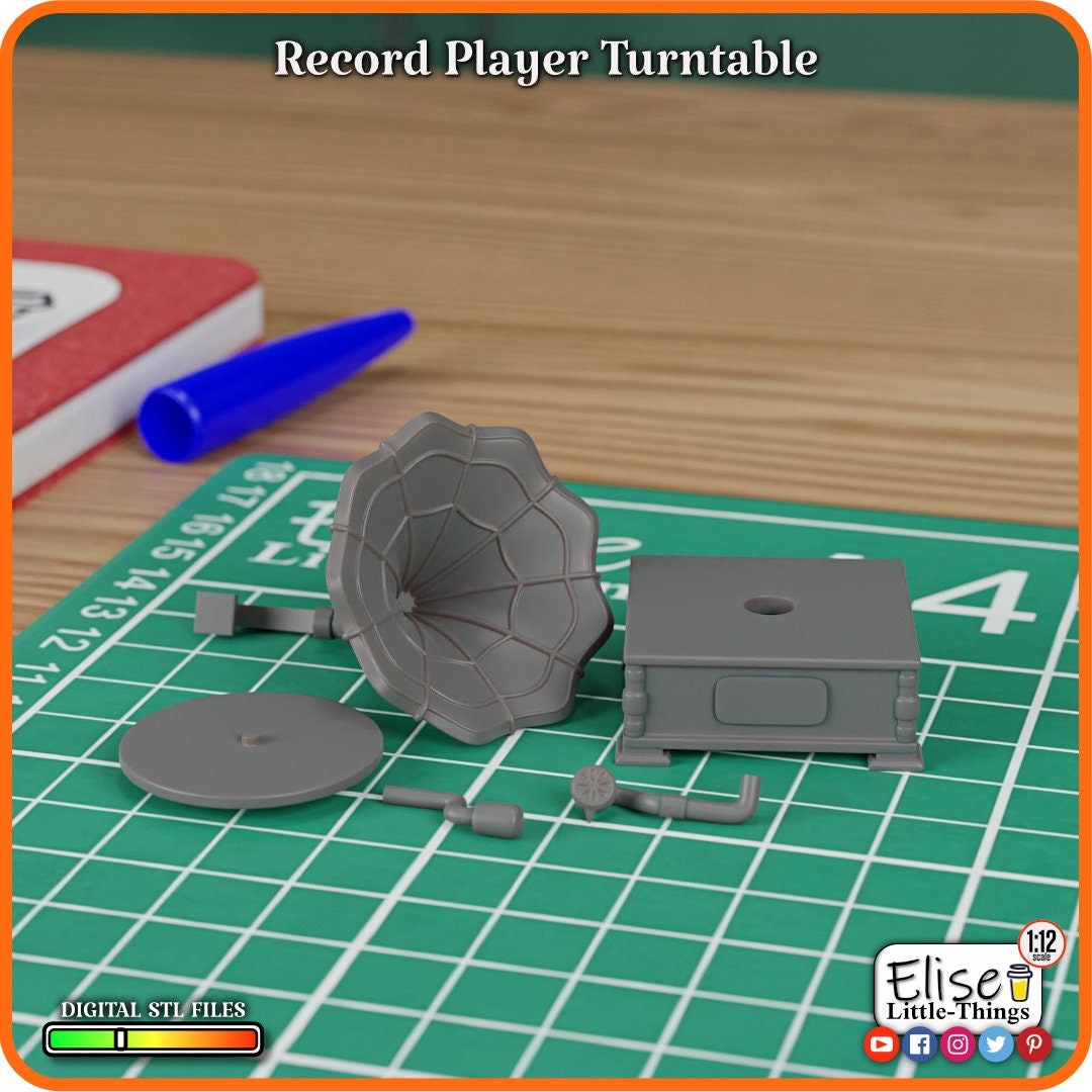 3D Printable Dollhouse Gramophone, 1:12 Scale (STL File) - Etsy