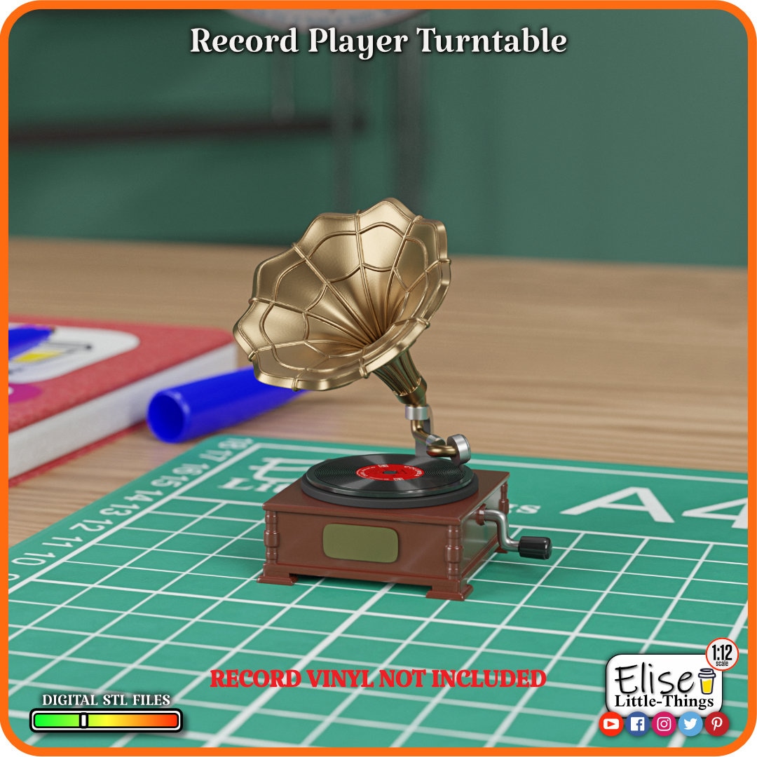 1:12 Scale Record Player, Gramophone, 3D Printable Dollhouse ...