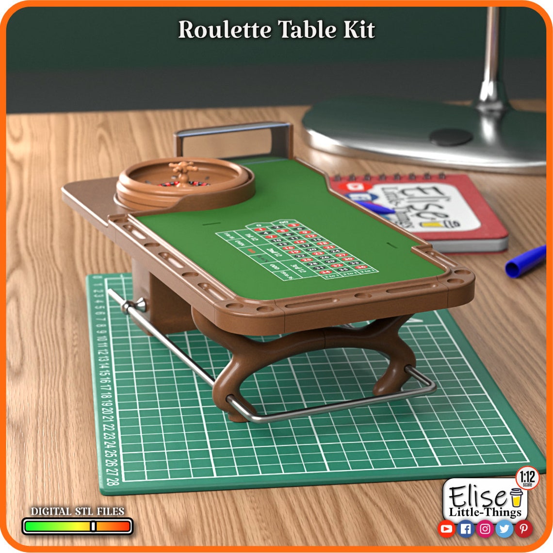 1:12 Scale Dollhouse Casino Roulette Wheel Table Kit (STL File) - Etsy