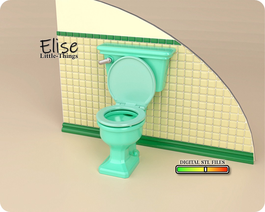 1:12 Toilet With Opening Seat Kit, 3D Printable Dollhouse Bathroom ...