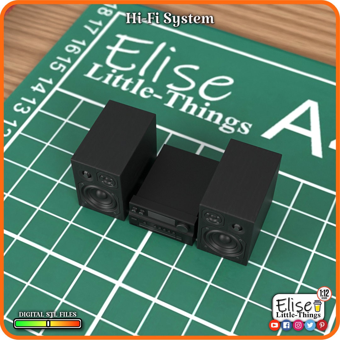 3D Printable Hi-fi System, 1:12 Scale Dollhouse Decor (STL Files) - Etsy
