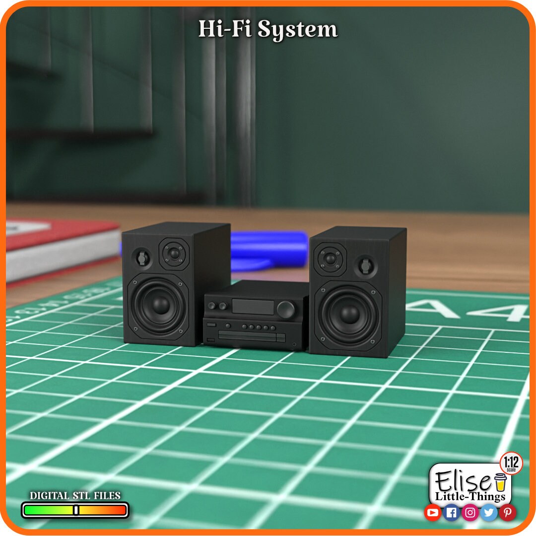 1:12 Hi-fi System Player, 3D Printable Dollhouse Decor, High Quality ...