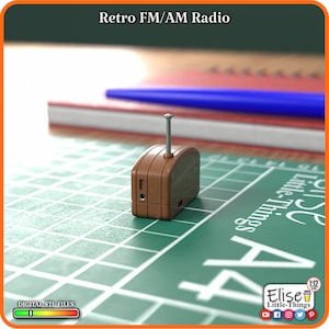 1:12 Scale Retro FM/AM Radio, 3D Printable Dollhouse Decor, High ...