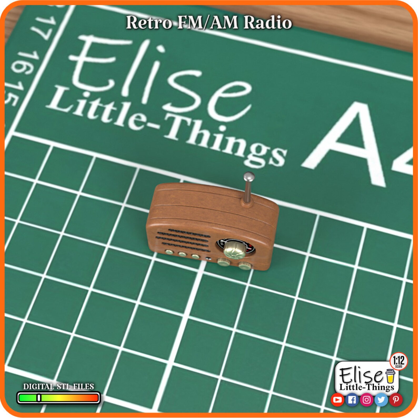 1:12 Scale Retro Radio, 3D Printable Dollhouse Decor (STL File) - Etsy