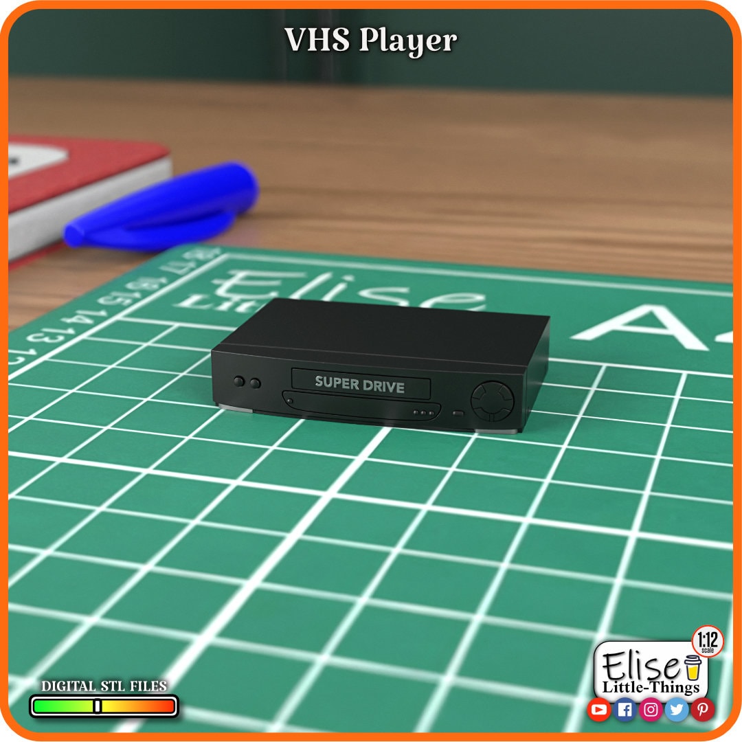 1:12 VHS Player, 3D Printable Dollhouse Decor, High Quality STL Files ...