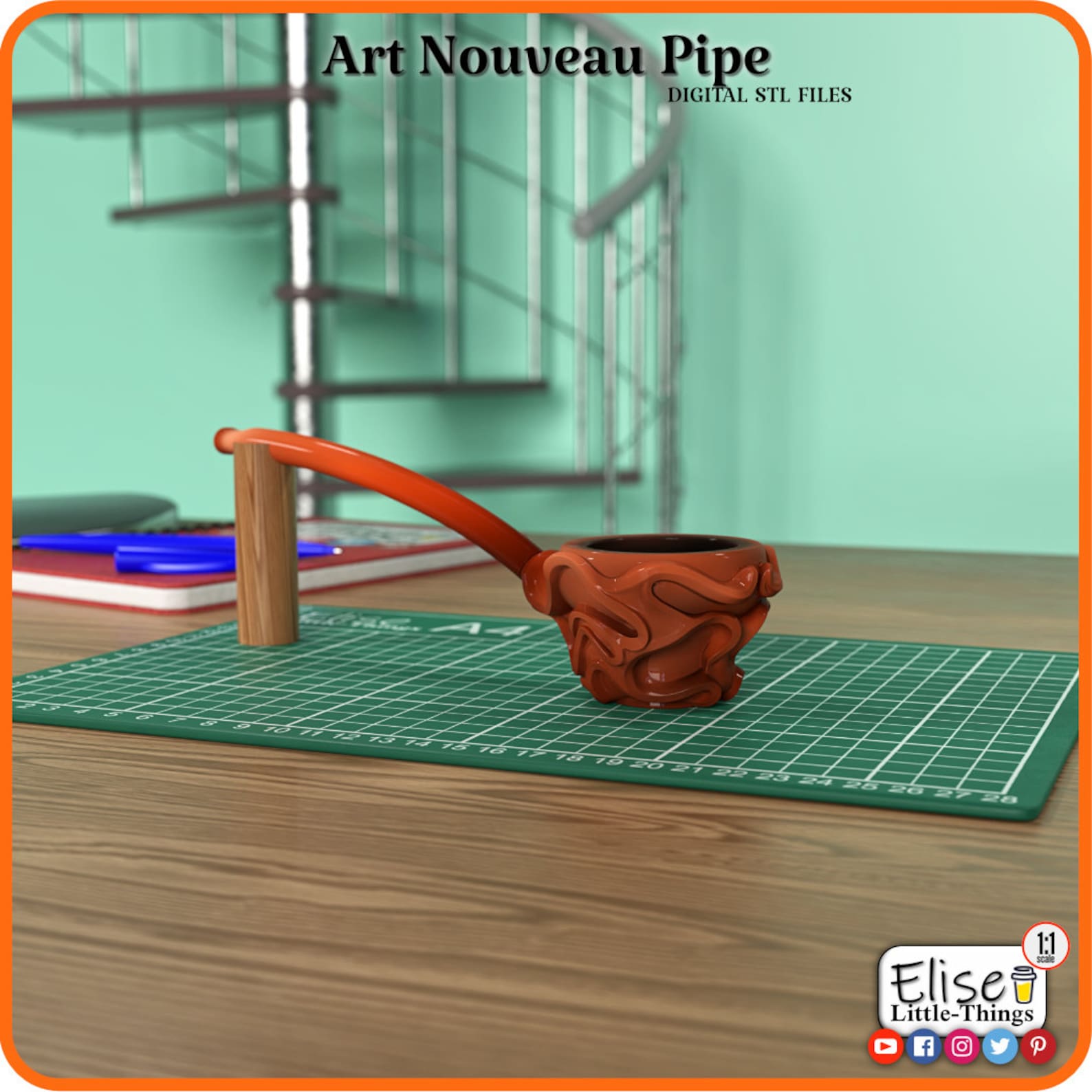Art Nouveau Pipe STL Files for 3D Printing (digital Download) - Etsy