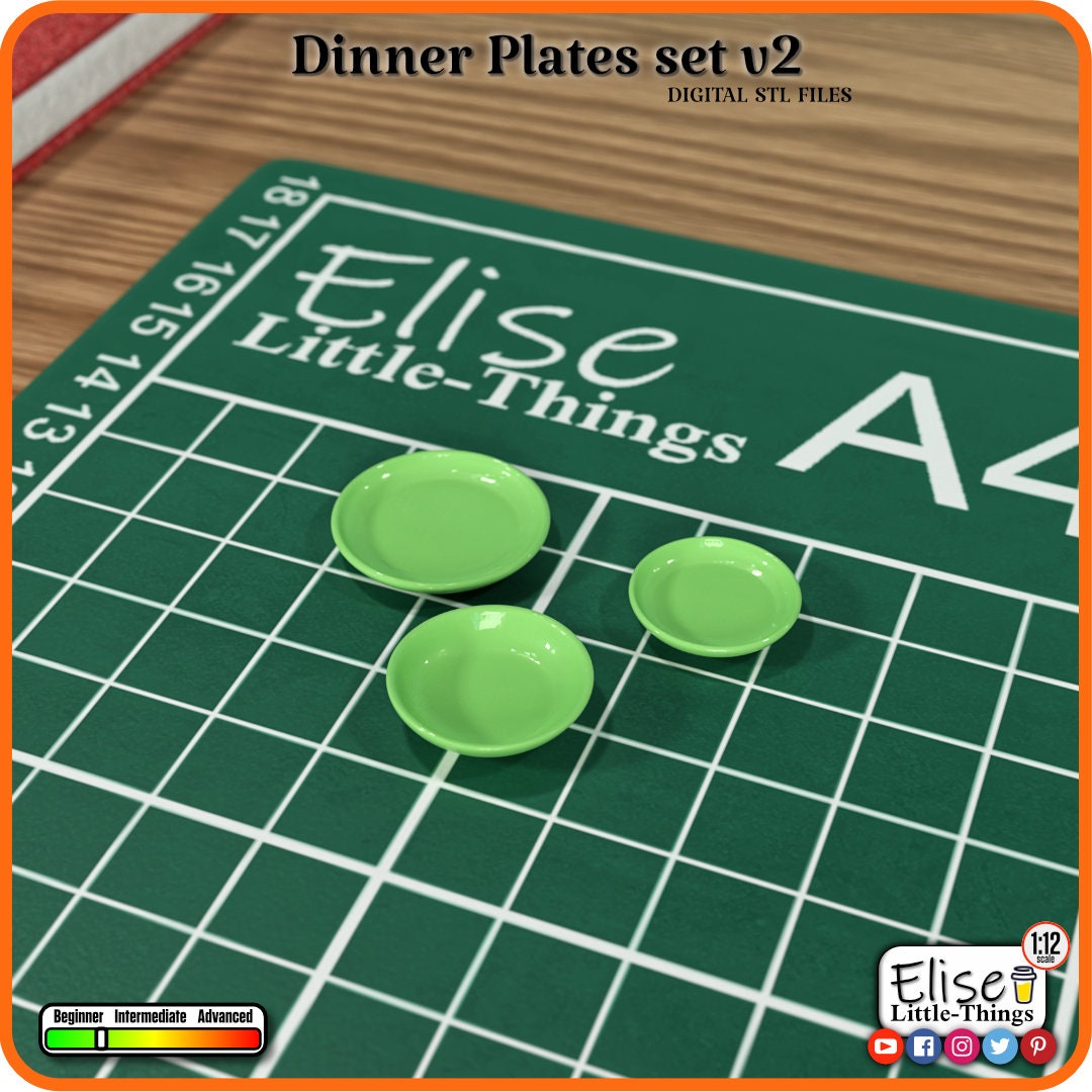 1:12 Scale Printable Dinner Plates Set High Quality STL Files - Etsy