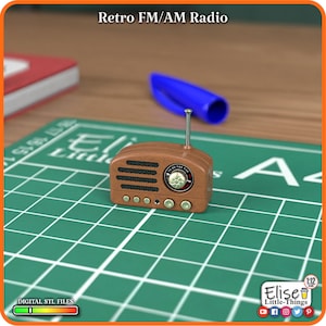 1:12 Scale Retro FM/AM Radio, 3D Printable Dollhouse Decor, High ...