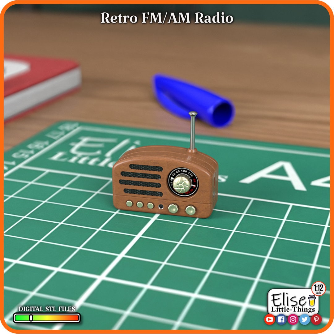 1:12 Scale Retro Radio, 3D Printable Dollhouse Decor (STL File) - Etsy