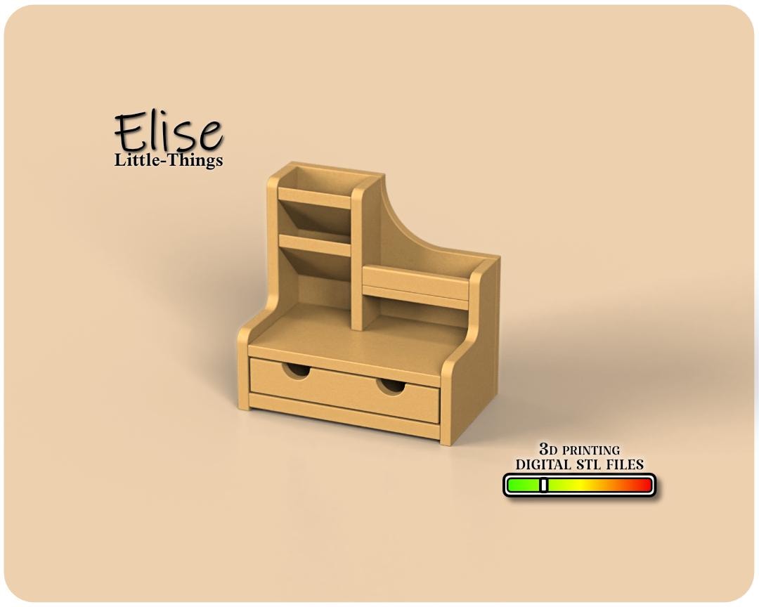 1:12 Scale Desk Organiser, Office Organizer, 3D Printable Dollhouse ...