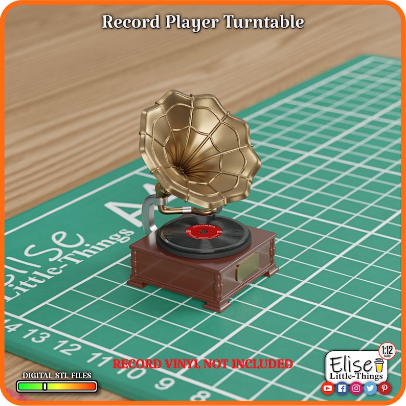 3D Printable Dollhouse Gramophone, 1:12 Scale (STL File) - Etsy