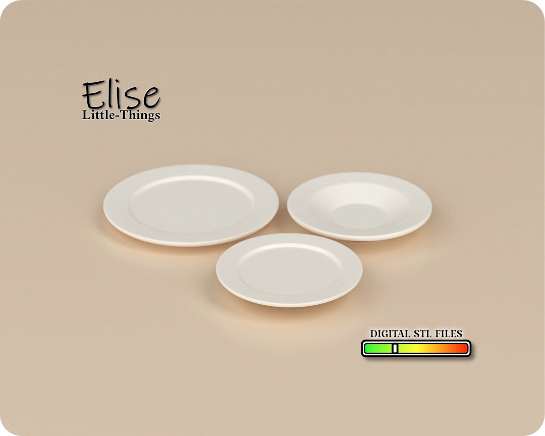 1:12 Dinner Plates Set, High Quality STL Files for 3D Printing ...