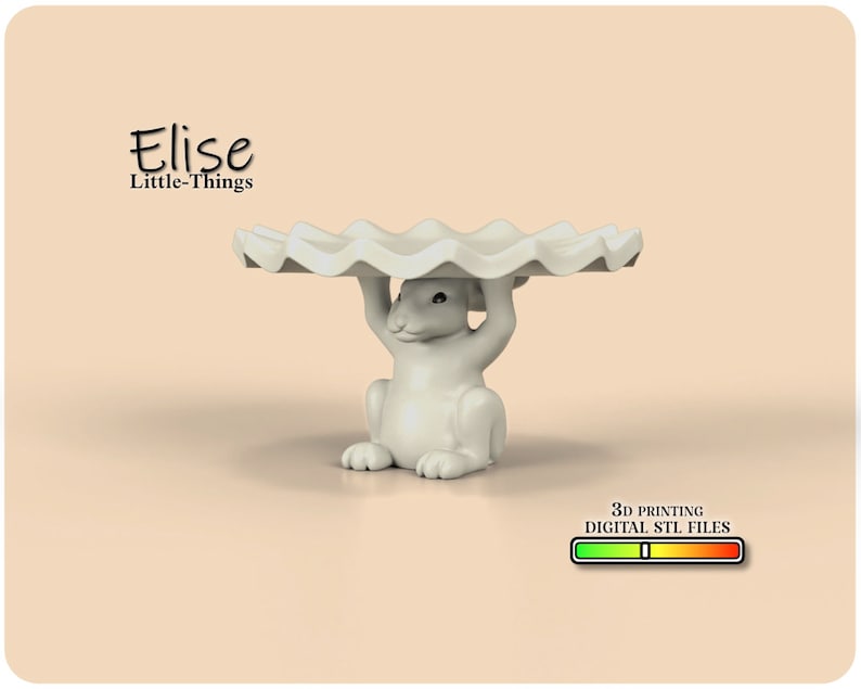 1:12 Scale Bunny Cake Stand, 3D Printable Dollhouse Easter, High ...