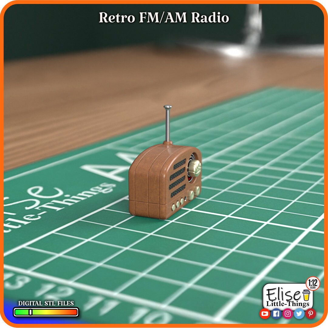 1:12 Scale Retro Radio, 3D Printable Dollhouse Decor (STL File) - Etsy