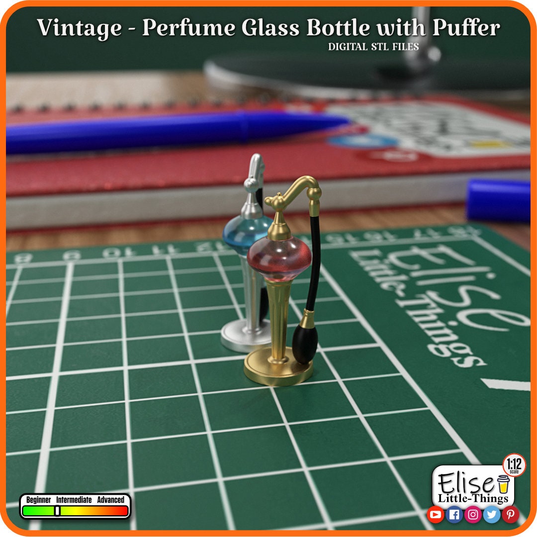 1:12 Scale Vintage Perfume With Puffer, 3D Printable Dollhouse Decor ...