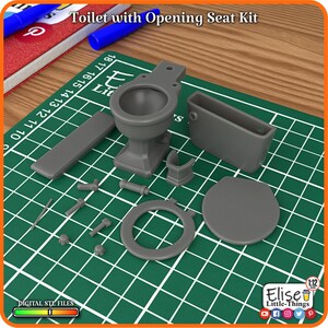 1:12 Toilet With Opening Seat Kit, 3D Printable Dollhouse Bathroom ...