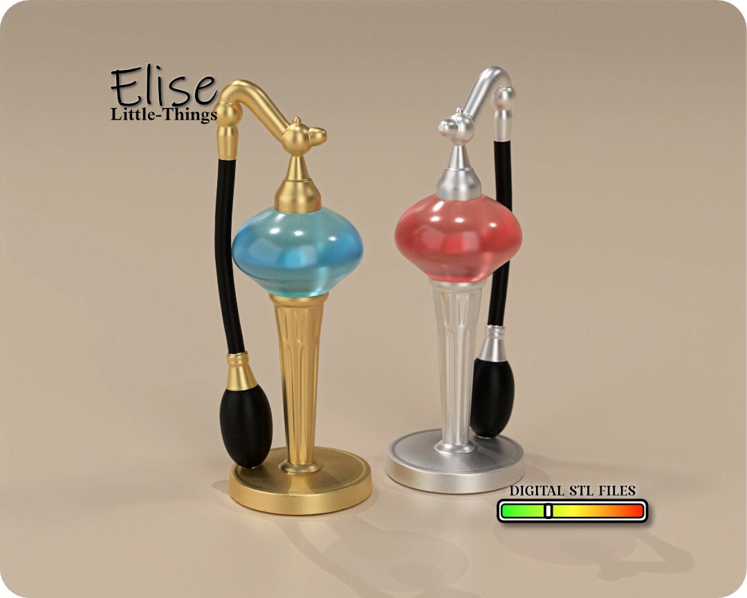 1:12 Vintage Perfume With Puffer, 3D Printable Dollhouse Decor, High ...