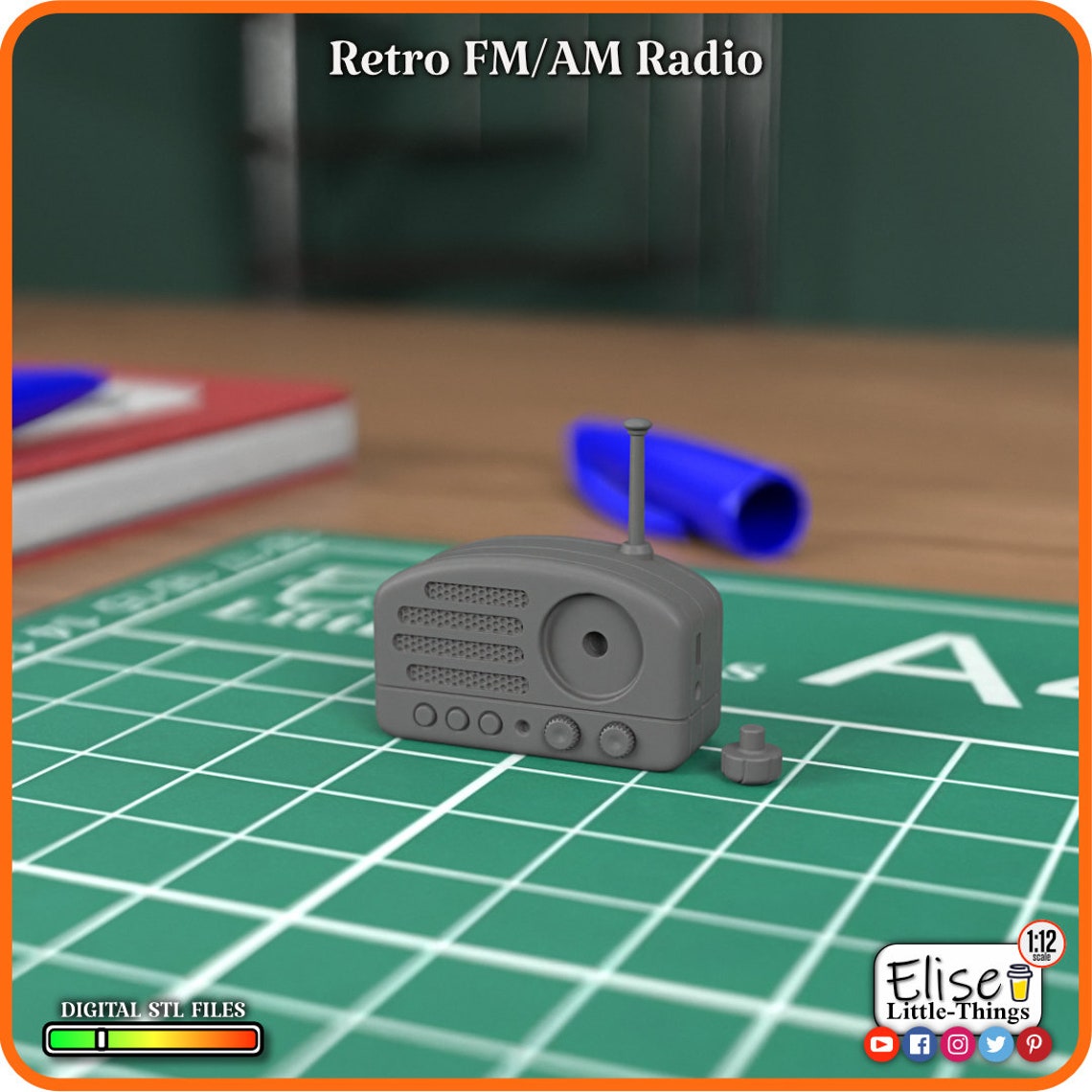 1:12 Scale Retro Radio, 3D Printable Dollhouse Decor (STL File) - Etsy
