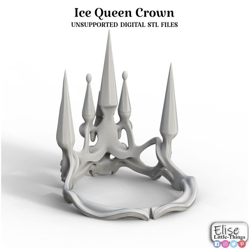 1:1 Ice Queen Crown High Quality STL Files for 3d Printer - Etsy