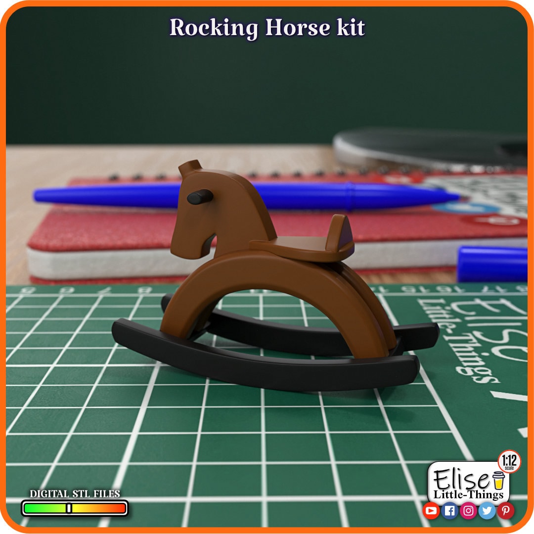 3D Printable Dollhouse Rocking Horse Kit: Miniature Nursery (STL Files ...