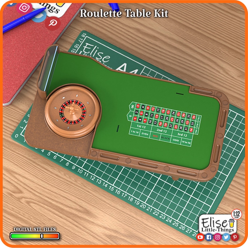 1:12 Scale Dollhouse Casino Roulette Wheel Table Kit (STL File) - Etsy