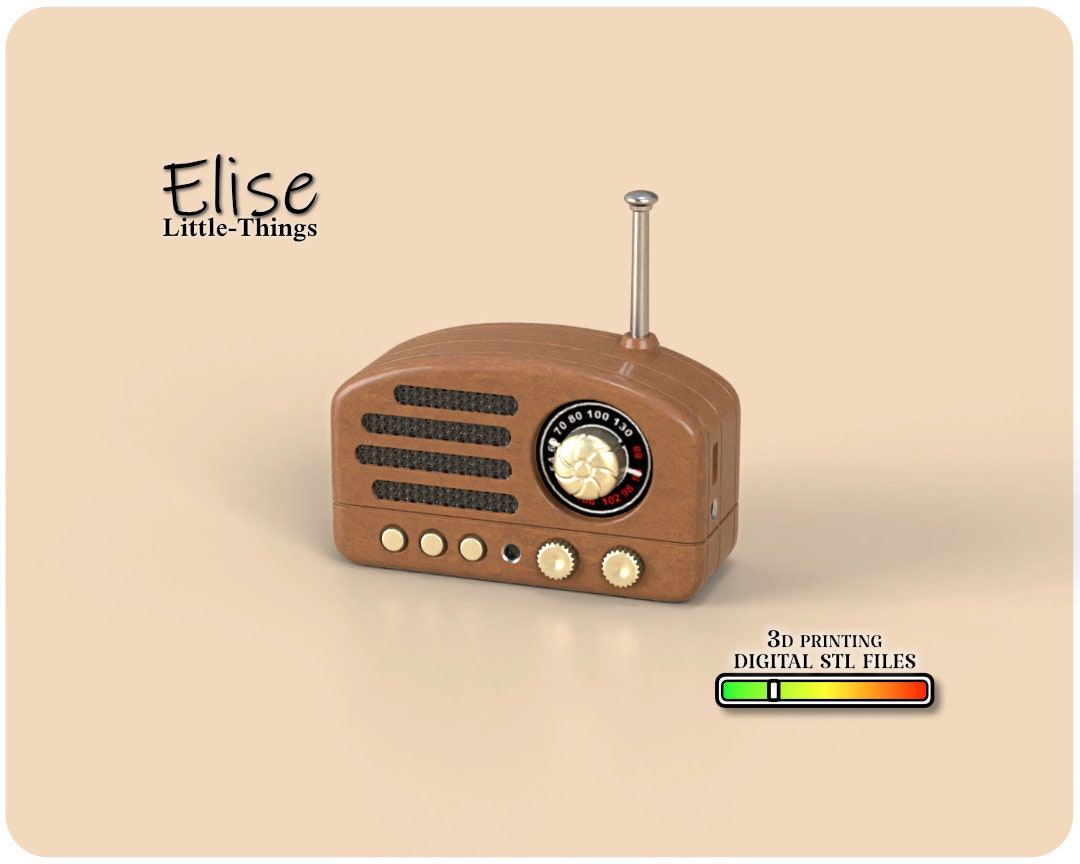 1:12 Scale Retro FM/AM Radio, 3D Printable Dollhouse Decor, High ...