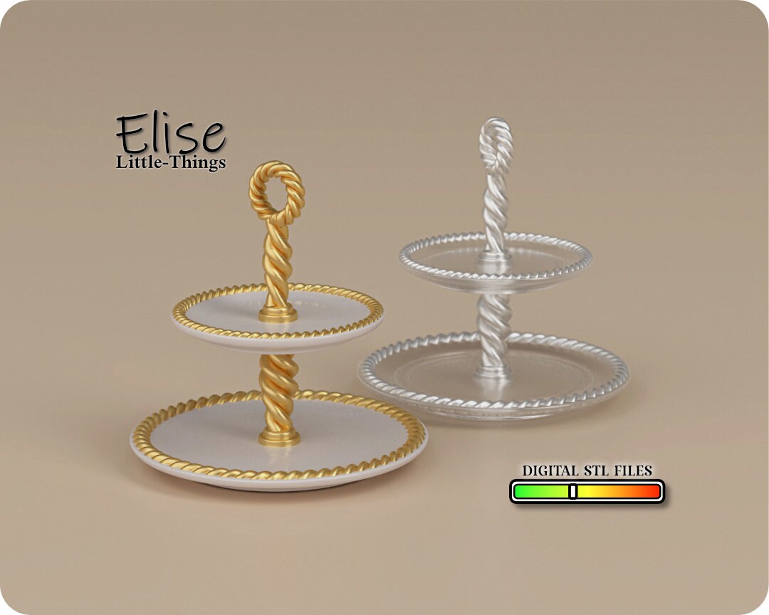 1:12 Multi Layer Pastry Display Plate, 3D Printable Dollhouse Miniature ...