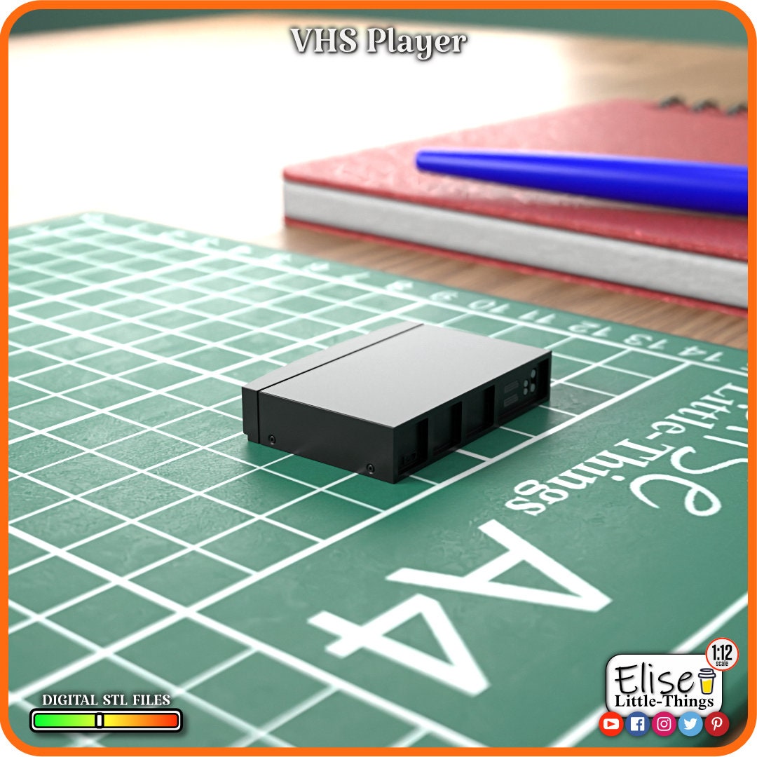 1:12 VHS Player, 3D Printable Dollhouse Decor, High Quality STL Files ...