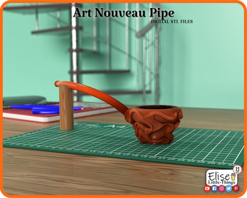 1:1 Art Nouveau Pipe STL Files for 3D Printing FDM or Resin - Etsy