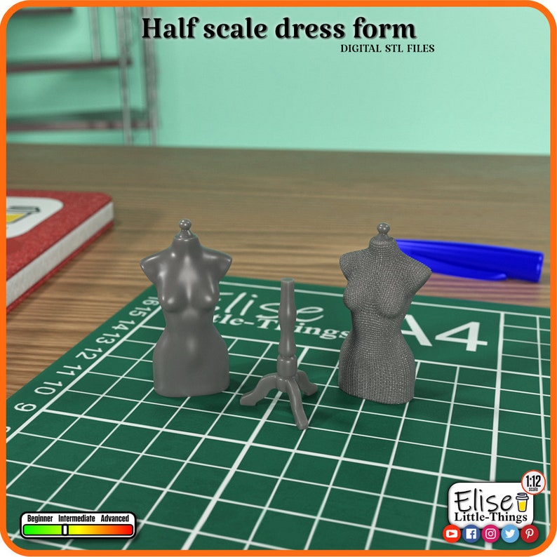 1:12 Scale Dollhouse Dress Form, 3D Print STL Files - Etsy