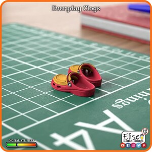 1:12 Scale Everyday Summer Clogs Gardening, 3D Print Dollhouse Fashion ...