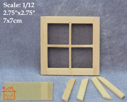 12 Scale Panel Square Window Frames Unfinished Wood Dh-48826 - my mini ...