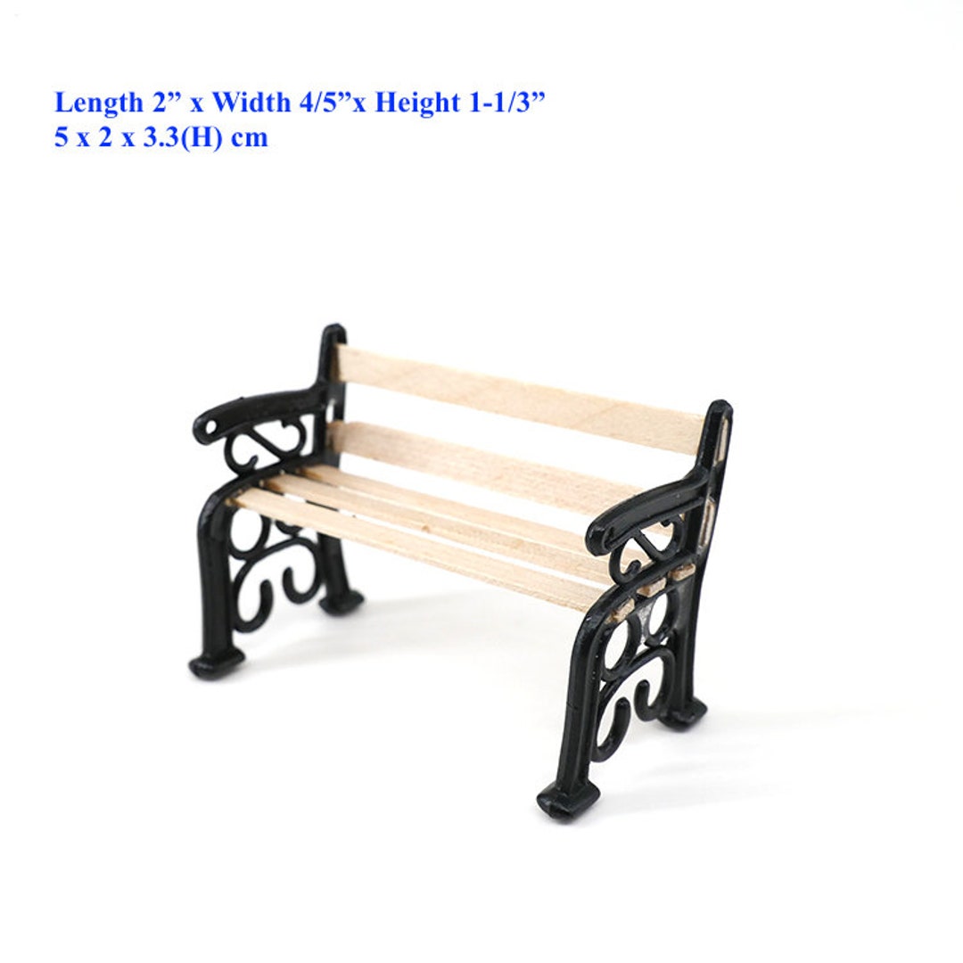 Airads Dollhouse 1/24 Scale Miniature Furniture Park Bench Doll House ...