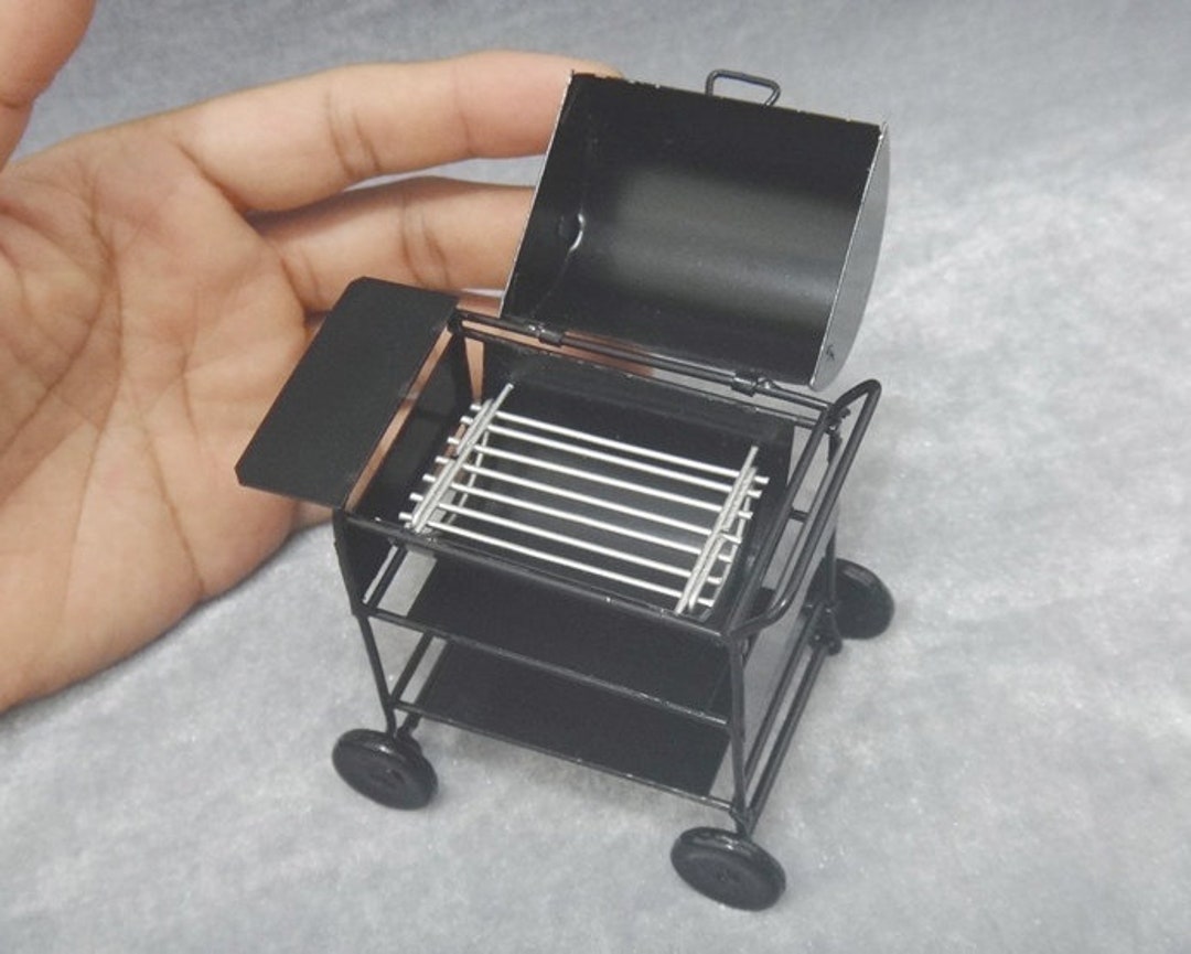 Airads Dollhouse 1/12 Miniatures BBQ Grill With Cover Barbeque Backyard ...