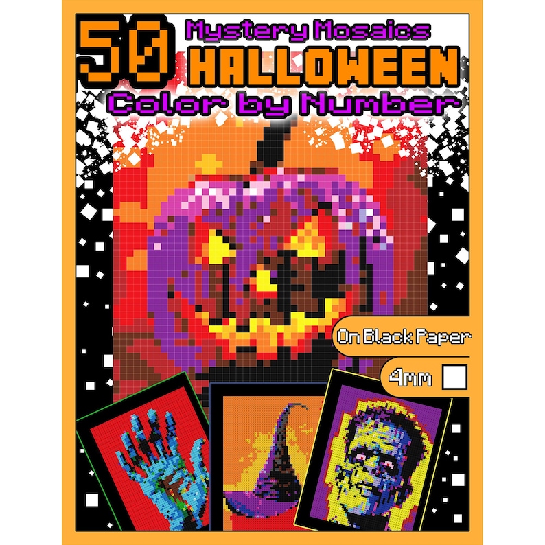 Color by Number MONSTER Printable Coloring Book Pages Pixel Mystery ...