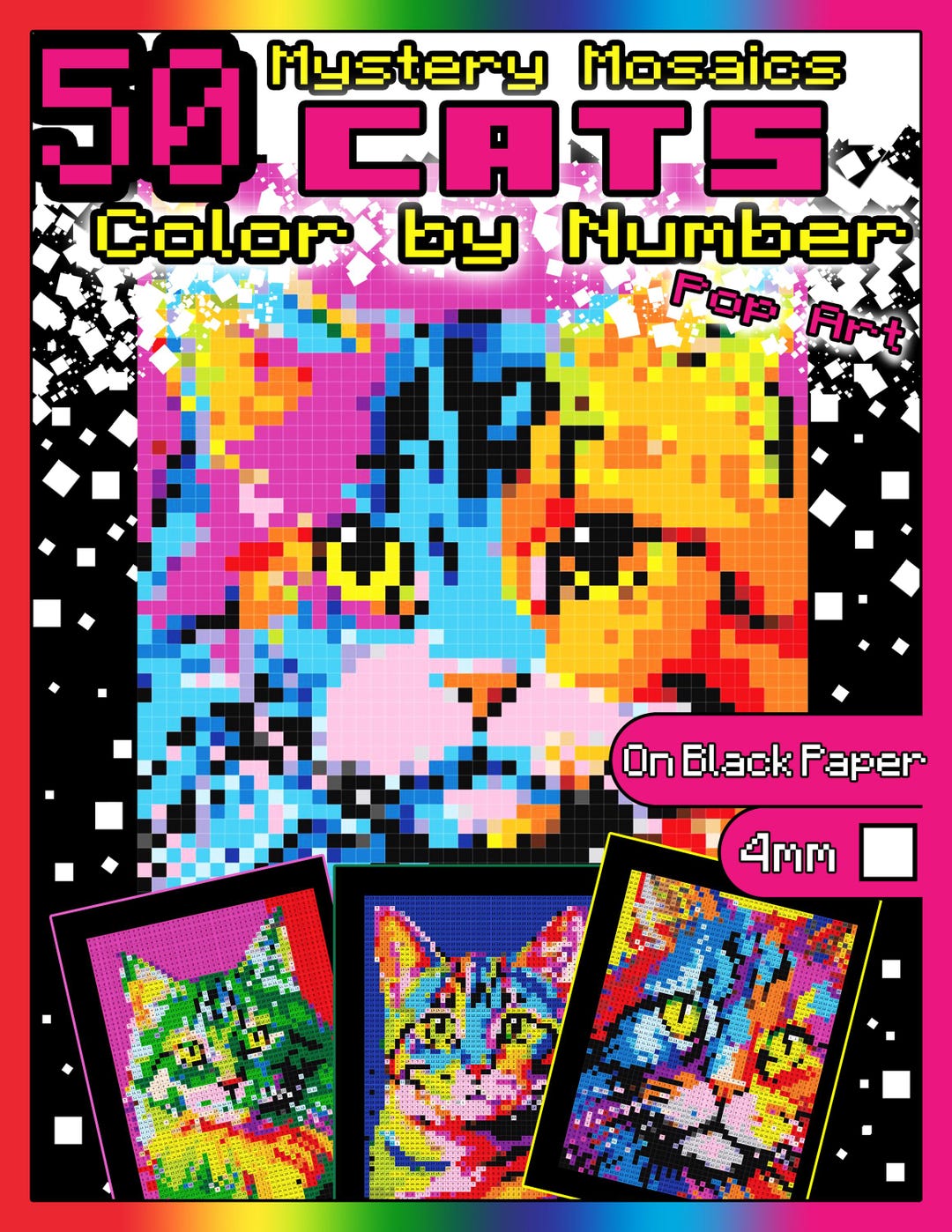 50 CAT BREEDS Color by Number Pixel Arts Coloring Pages With Cute Cats ...