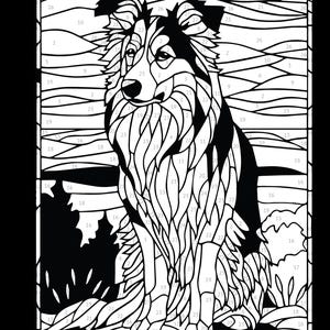 Color by Number DOGS MOSAIC Printable Coloring Book Pages Kids Teens ...