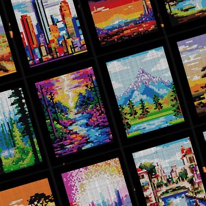 Color by Number LANDSCAPES Printable Coloring Pages Coloring Book Pixel ...