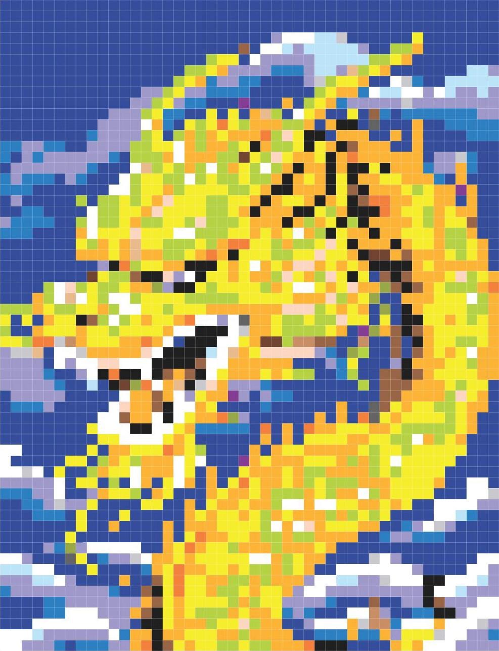 Printable Color by Number Pages 50 COOL DRAGONS Pixel Mosaic With ...