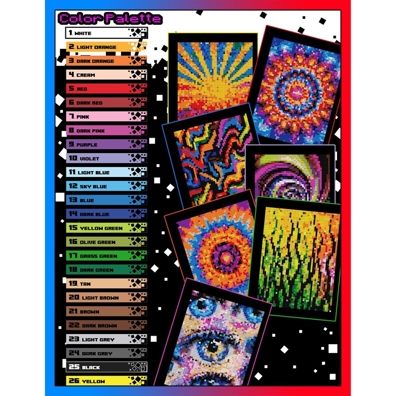Color by Number PSYCHEDELIC TRIPPY PATTERNS Printable Coloring Pages ...