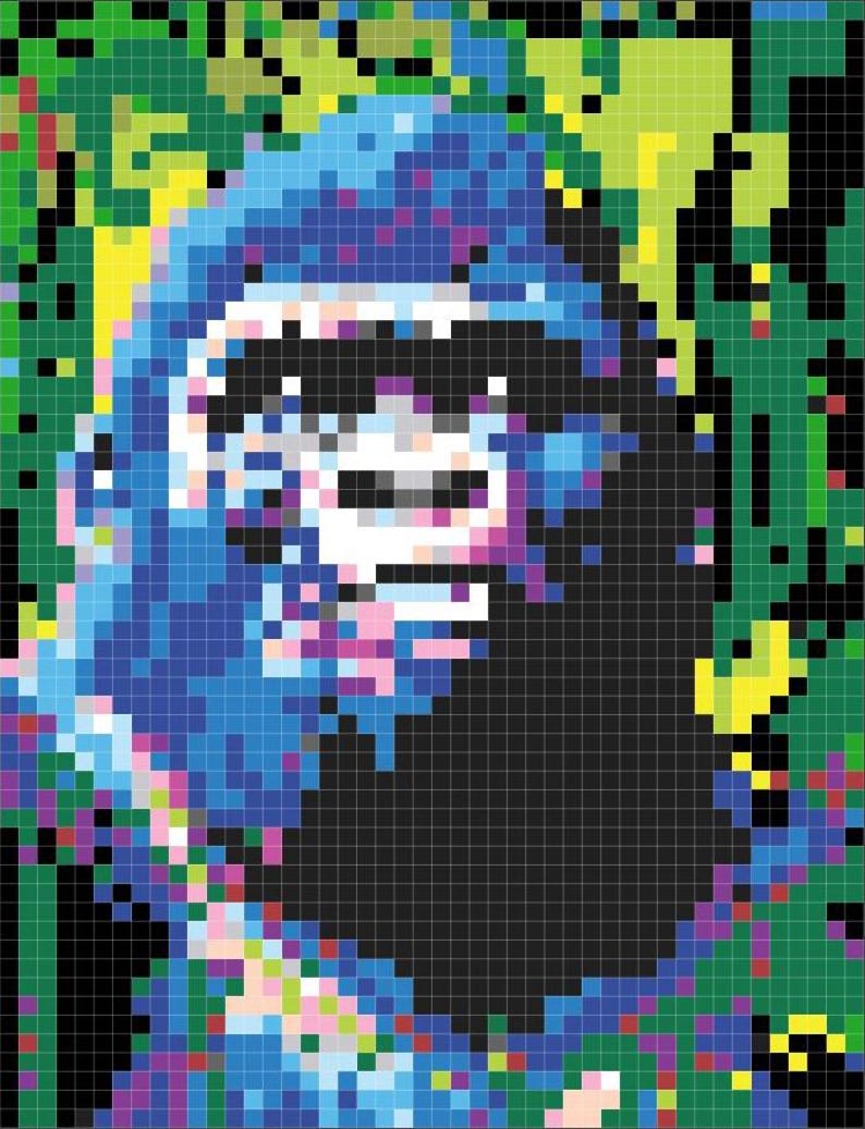 Printable Color by Number JUNGLE ANIMALS Coloring Pages Pixel Art ...