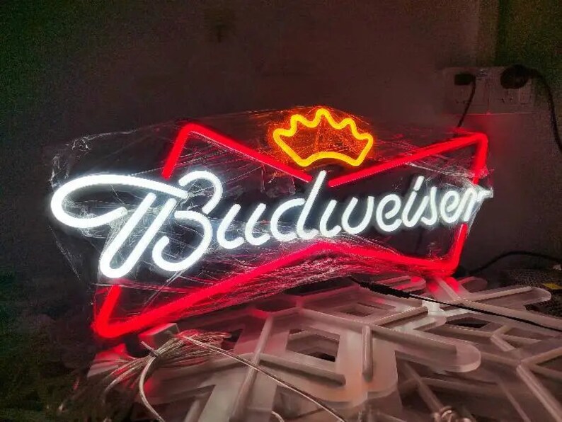 Budweiser American Beer Logo Neon Sign Modern Decor Wall Hanging - Etsy