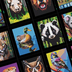 Printable Color by Number FOREST ANIMALS Coloring Pages Pixel Art ...