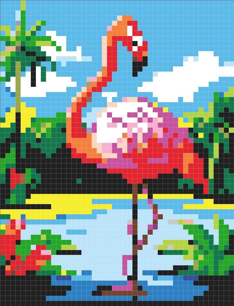 Printable Color by Number JUNGLE ANIMALS Coloring Pages Pixel Art ...