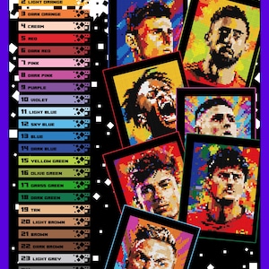 Color by Number UEFA Premier League FOOTBALL STARS Players Coloring ...