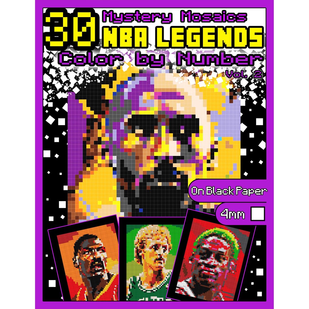 Color by Number 30 NBA BASKETBALL LEGENDS Coloring Printable Pages ...