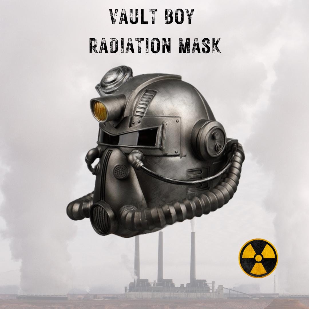 Fallout Vault Boy Radiation Mask Nuclear Apocalypse Armour Helmet Cosplay Halloween Masquerade ...