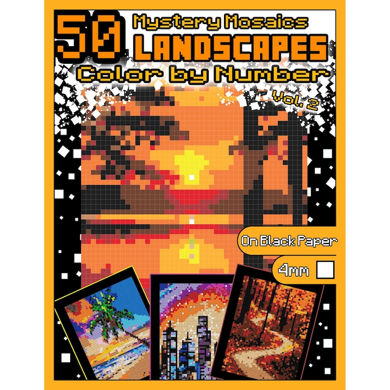 Color by Number LANDSCAPES Printable Coloring Pages Coloring Book Pixel ...